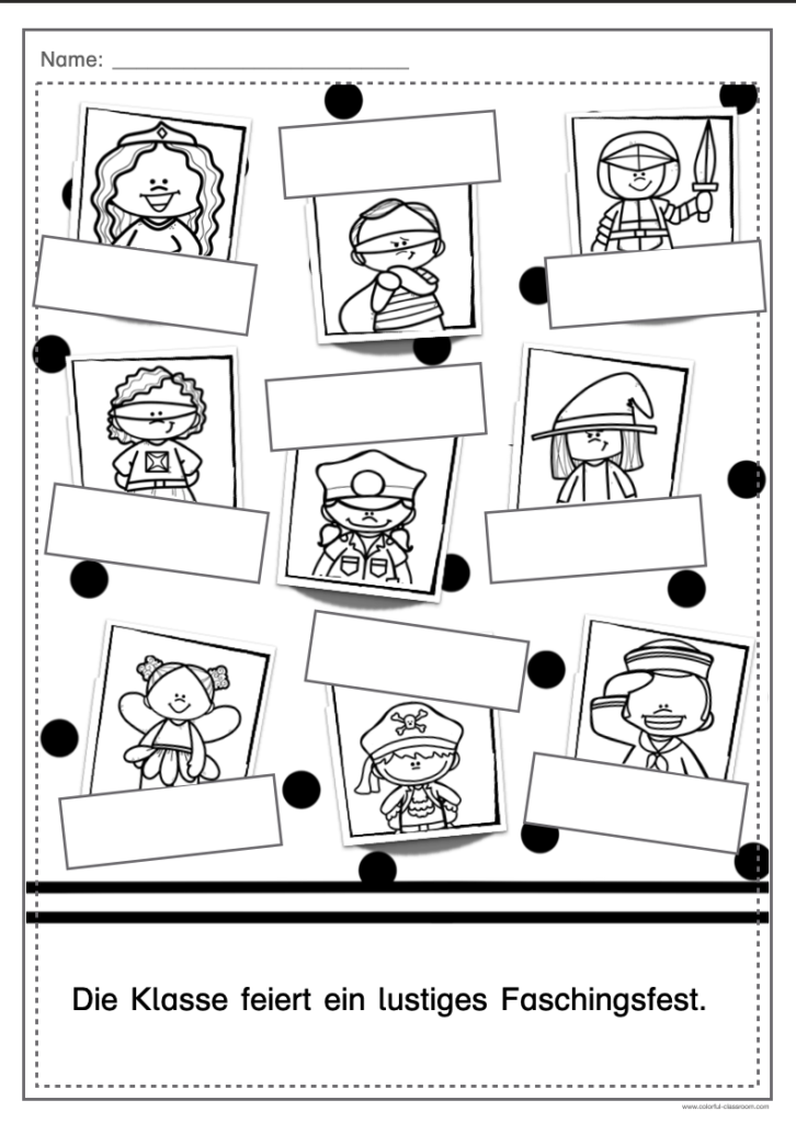 Lesespaziergang „Fasching“ - Colorful Classroom