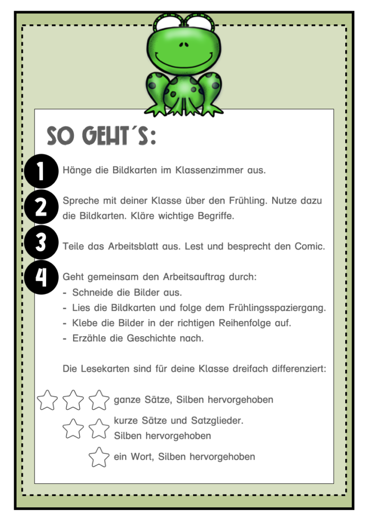 Lesespaziergang: Frühling - Colorful Classroom